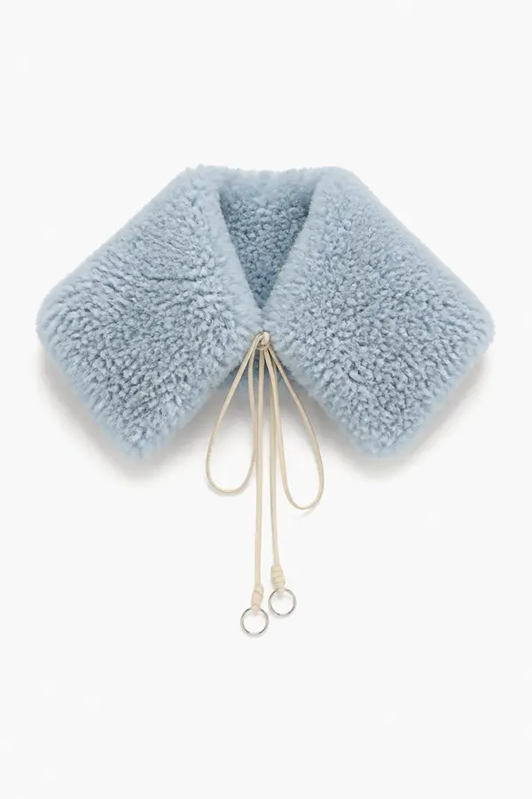 Ulla Johnson Shearling Collar - Turquoise