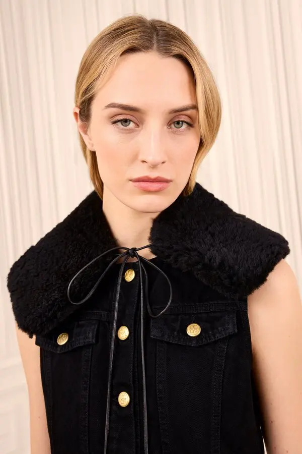 Ulla Johnson Shearling Collar - Noir