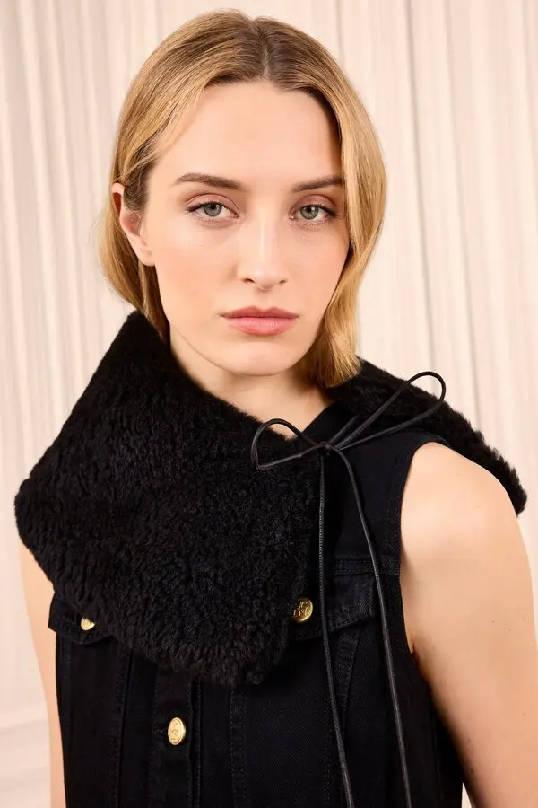 Ulla Johnson Shearling Collar - Noir