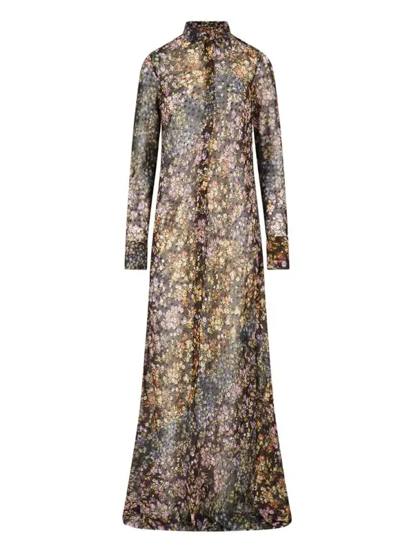 Dries Van Noten Long Jacquard Shirt Dress