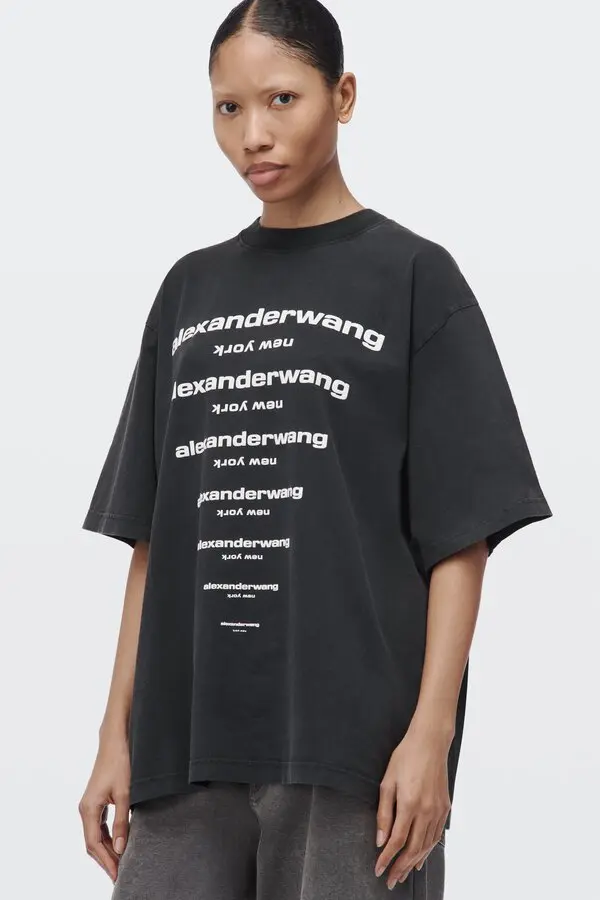 Alexander Wang Gradient Logo Tee - Washed Black