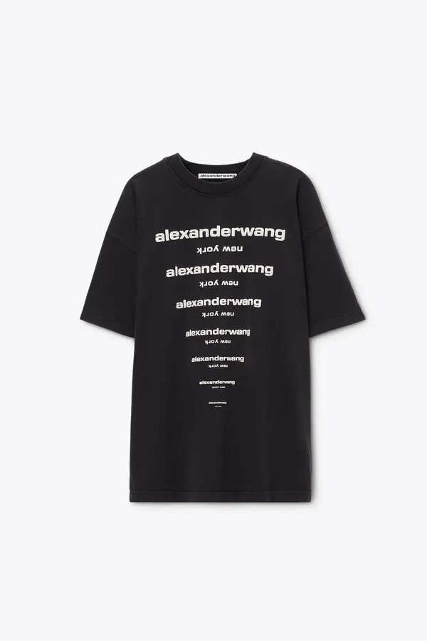 Alexander Wang Gradient Logo Tee - Washed Black