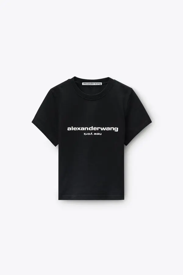 Alexander Wang Puff Logo Baby Tee - Black