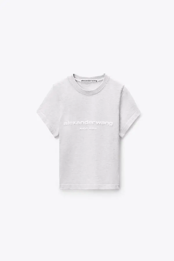 Alexander Wang Puff Logo Baby Tee - Light Heather Grey