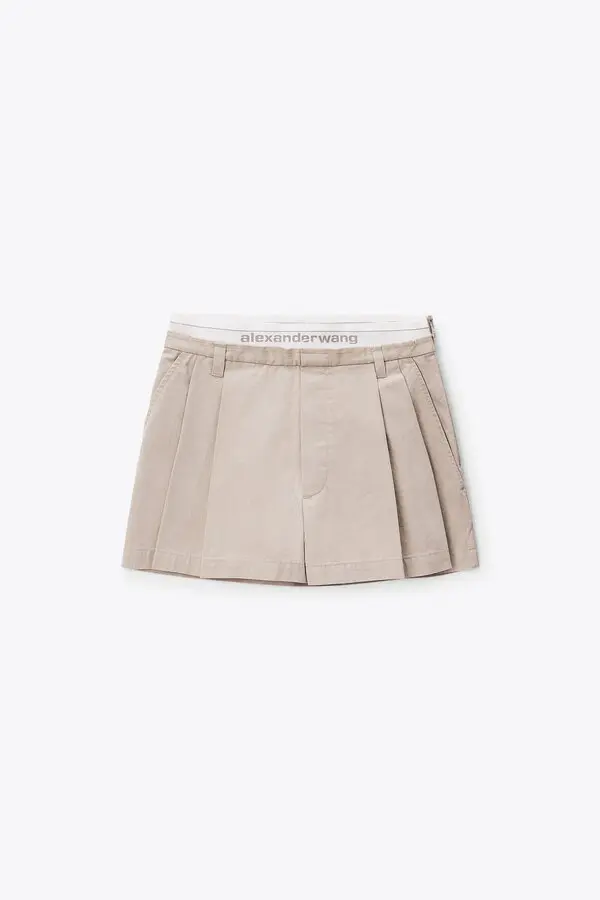 Alexander Wang Logo Elastic High-rise Short - Stone