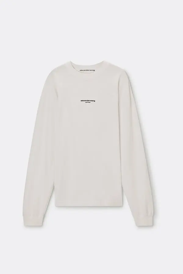 Alexander Wang Logo Print Long Sleeve Tee - White