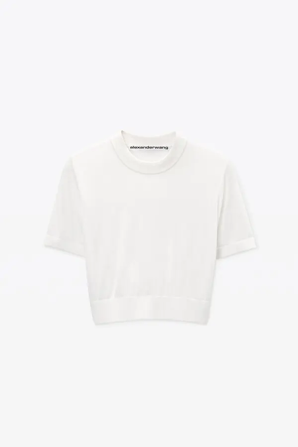 Alexander Wang Clear Bead Hotfix Crewneck Tee - Soft White