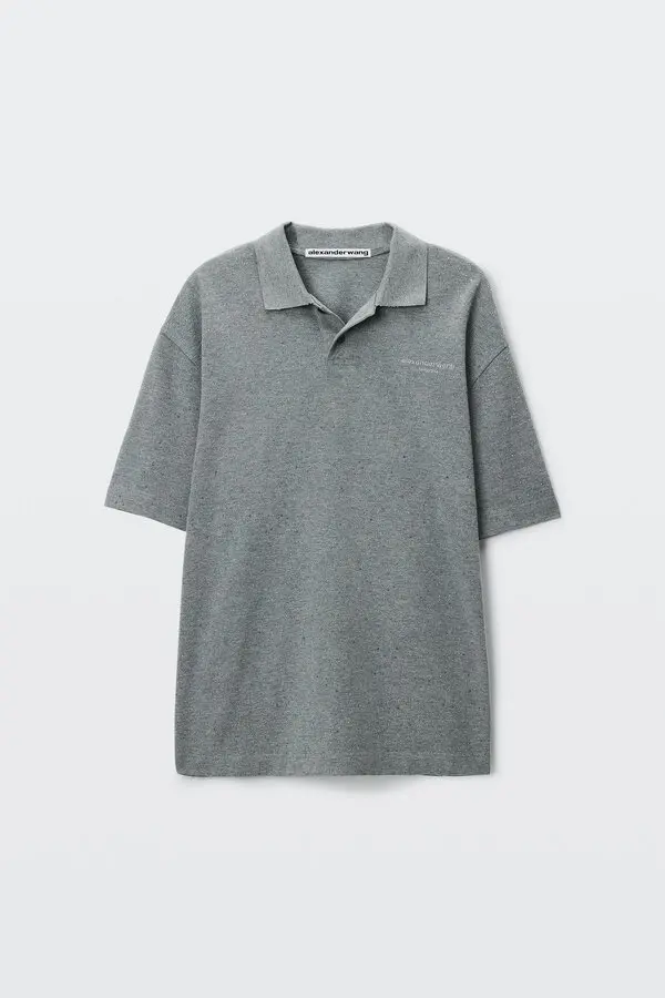 Alexander Wang Crystal Hotfix Polo - Sidewalk