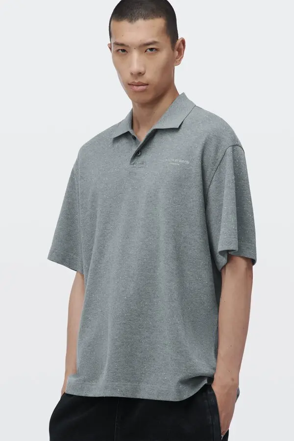 Alexander Wang Crystal Hotfix Polo - Sidewalk