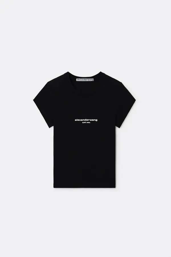 Alexander Wang Logo Print Fitted Tee - Black