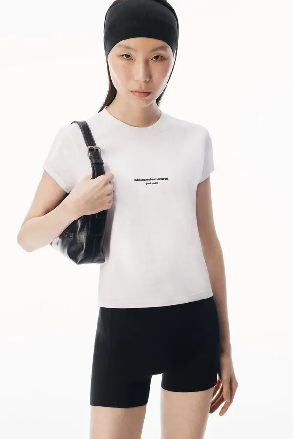 Alexander Wang Logo Print Fitted Tee - White