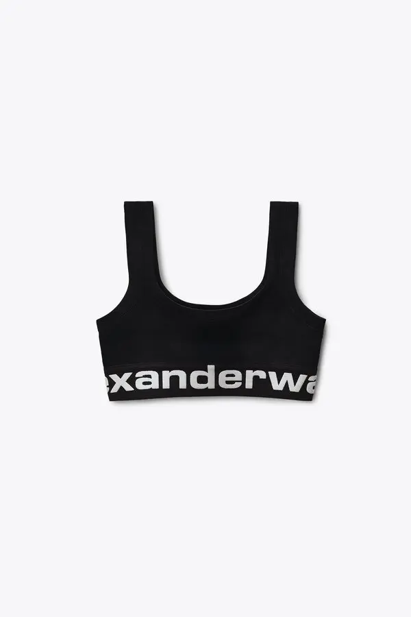 Alexander Wang Scoop Neck Bra Top W/ Logo Elastic