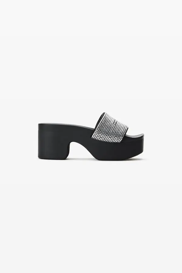Alexander Wang Aw Hotfix Platform Slide - Black/silver