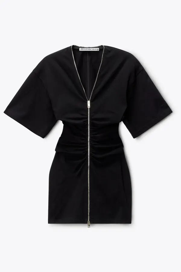 Alexander Wang Zipper Tee Dress - Black