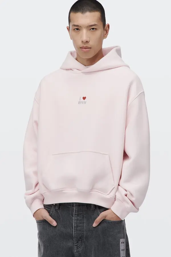 Alexander Wang Crystal Hotfix I Heart Aw Hoodie - Light Pink