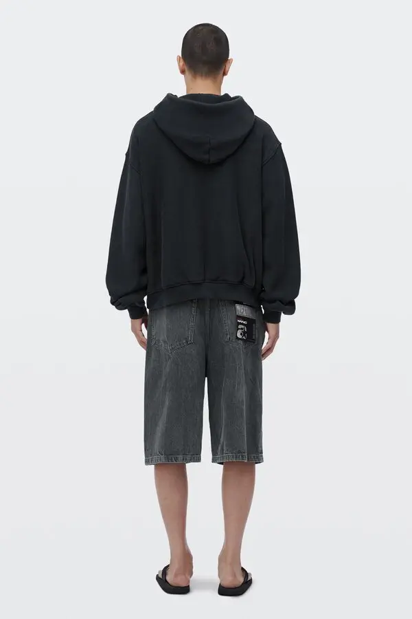 Alexander Wang Crystal Hotfix I Heart Aw Hoodie - Washed Black