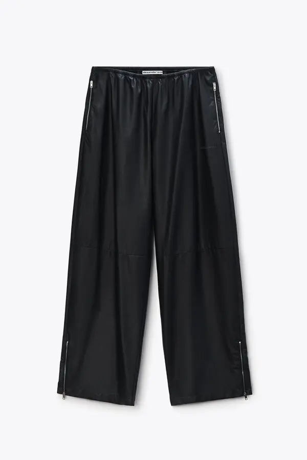 Alexander Wang Track Pant Paper In Leather Mid-rise