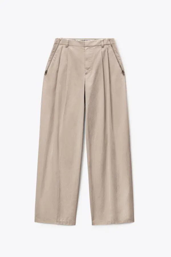 Alexander Wang Side Zip Mid-rise Tailored Pant - Stone