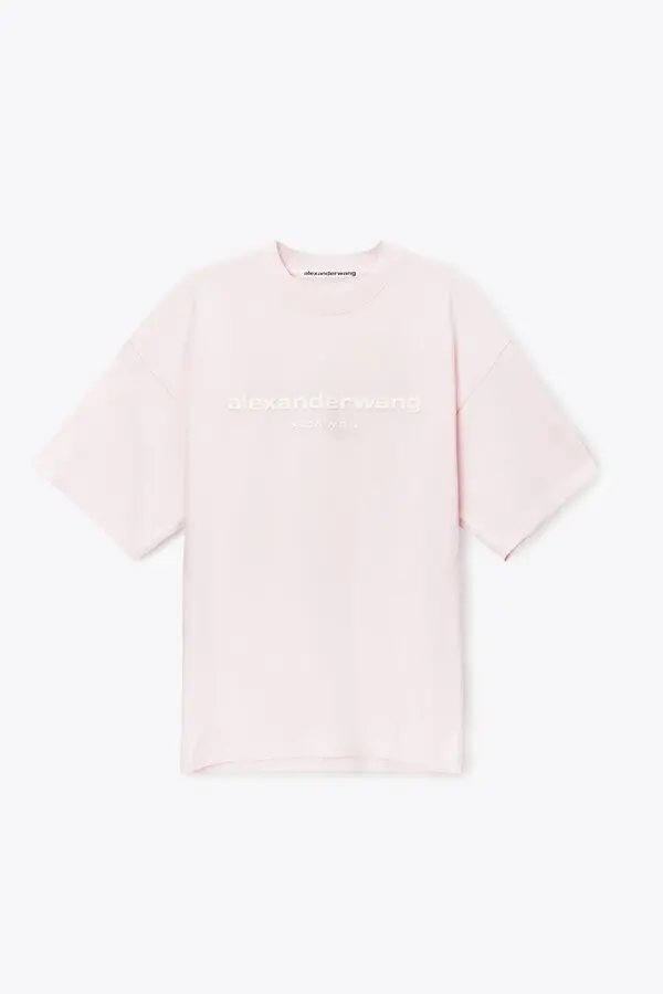 Alexander Wang Puff Logo Oversized Tee - Light Pink