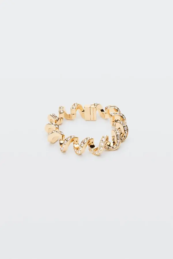 Alexander Wang Crystal Coil Bracelet - Shiny Gold