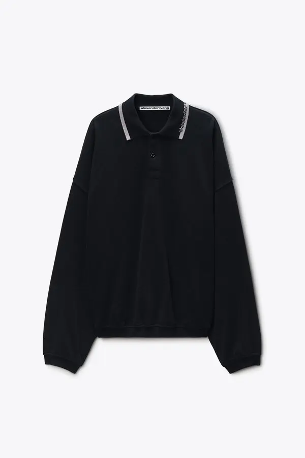 Alexander Wang Long-sleeve Polo Shirt - Black