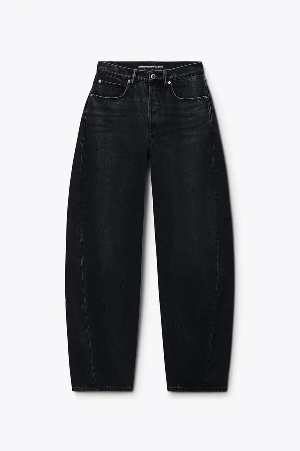 Alexander Wang Crystal Hotfix Logo Pocket Blow Up Jean