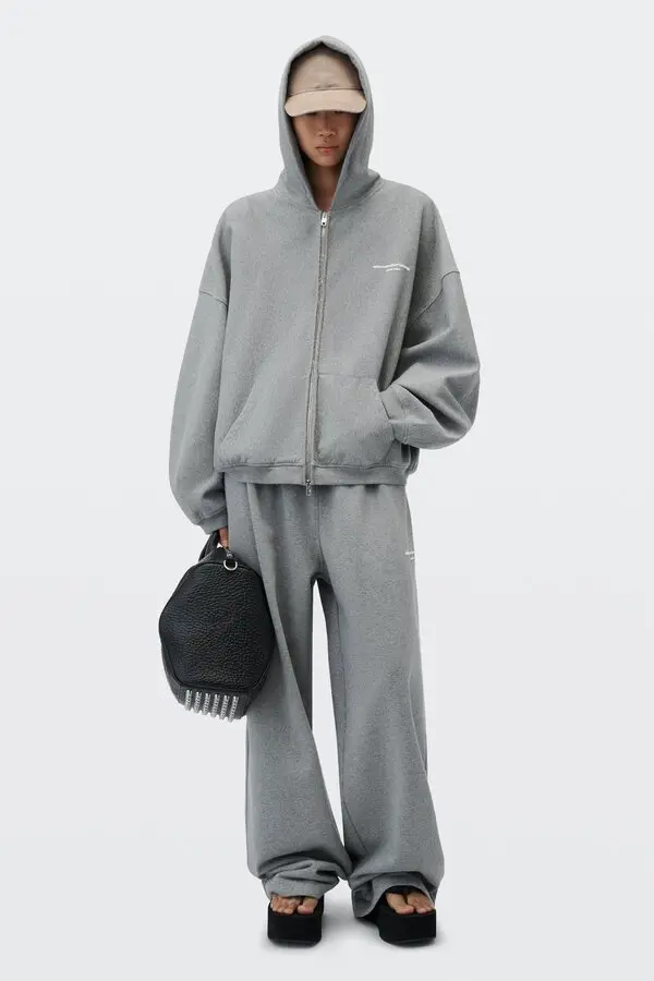 Alexander Wang Logo Print Mid-rise Oversized Sweatpant - Sidewalk
