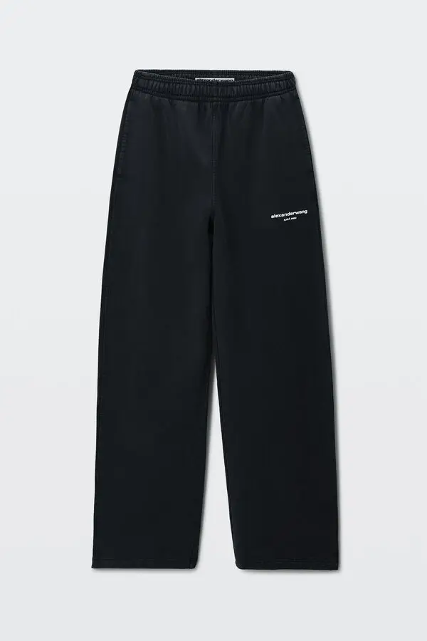 Alexander Wang Logo Print Mid-rise Oversized Sweatpant - Washed Black