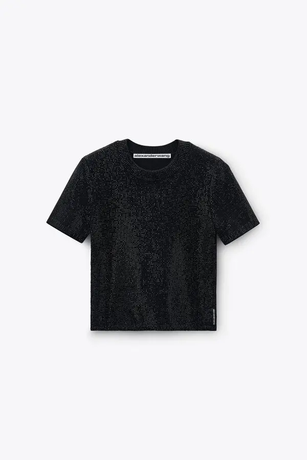 Alexander Wang Ss Crewneck Tee W/ Hotfix - Black
