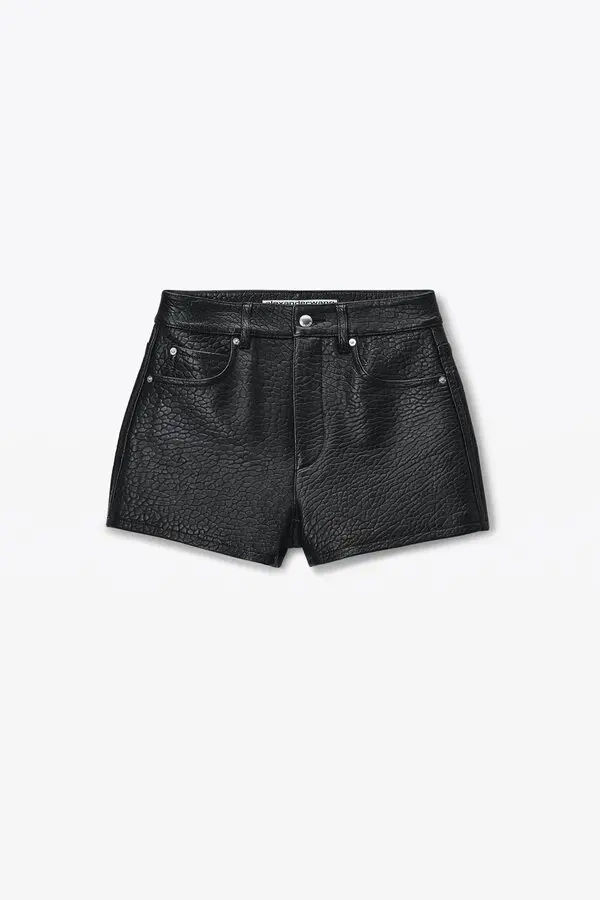Alexander Wang High-waist Short In Primal Nappa Lambskin Leather