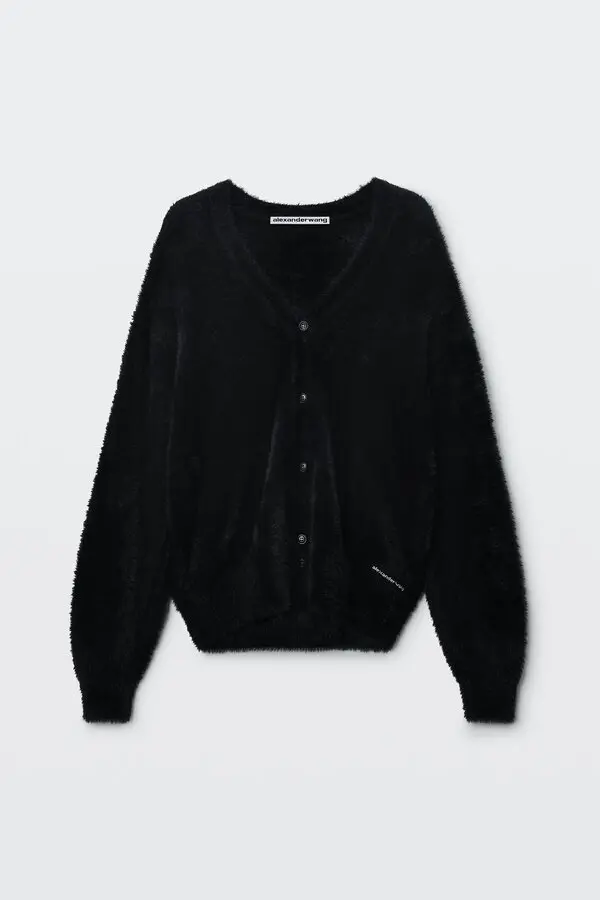 Alexander Wang Textured Chenille V-neck Cardigan