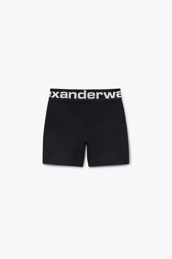 Alexander Wang Logo Elastic Bike Short - Black
