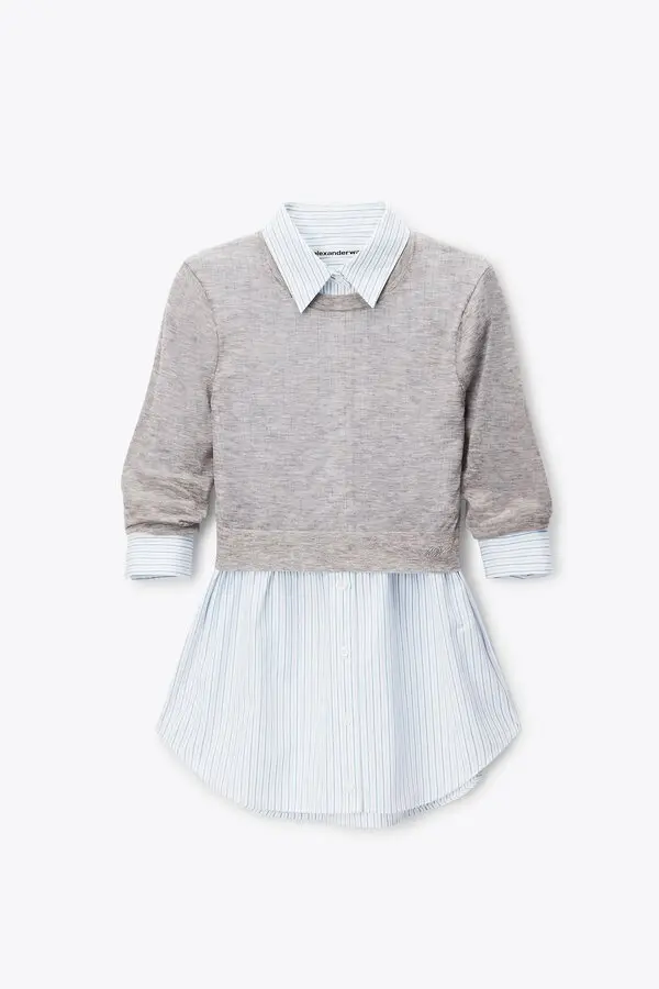 Alexander Wang Sheer Crewneck Sweater Button Up