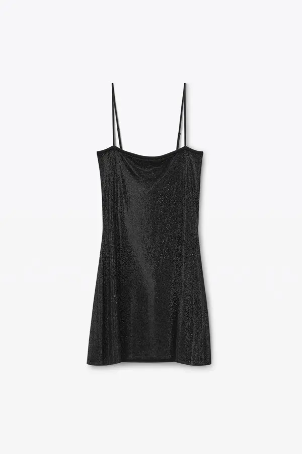 Alexander Wang White Crystal Hotfix Cami Dress - Black