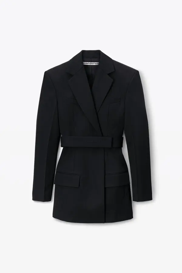 Alexander Wang Logo Belted Blazer Dress - Black