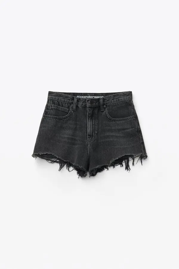 Alexander Wang Bite Short In Grey Aged Denim