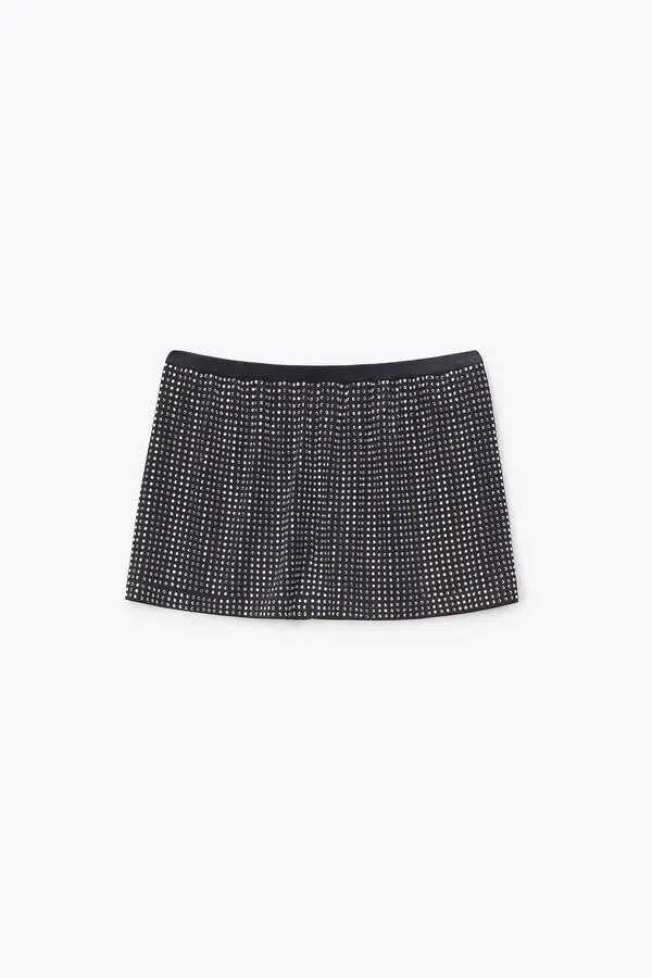 Alexander Wang Crystal Hotfix Mid-rise Mini Skort
