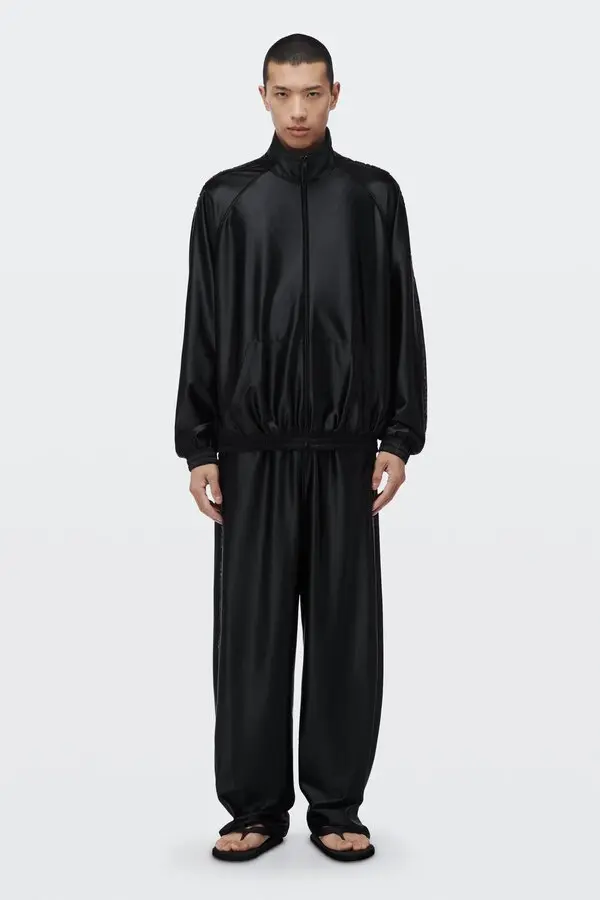 Alexander Wang Emboss Logo Panel Mid-rise Track Pant - Black