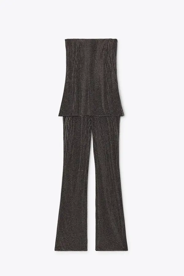 Alexander Wang Crystal Hotfix Strapless Corset Jumpsuit - Black