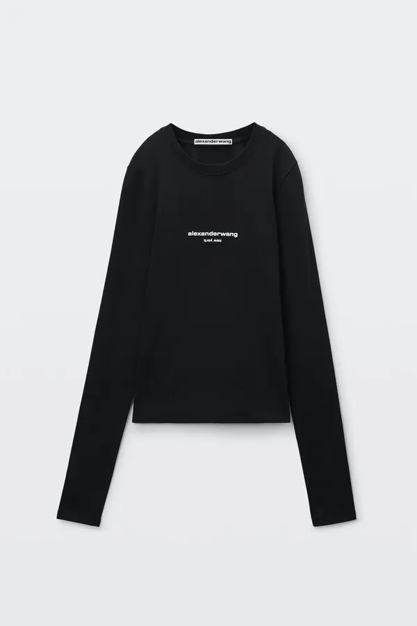 Alexander Wang Logo Print Fitted Tee - Black