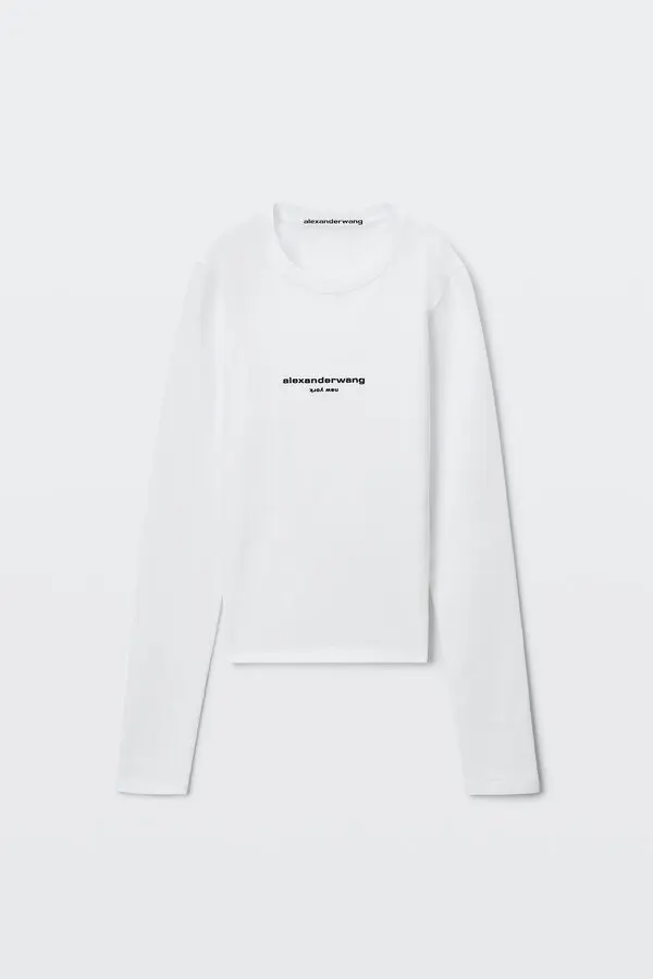 Alexander Wang Logo Print Fitted Tee - White