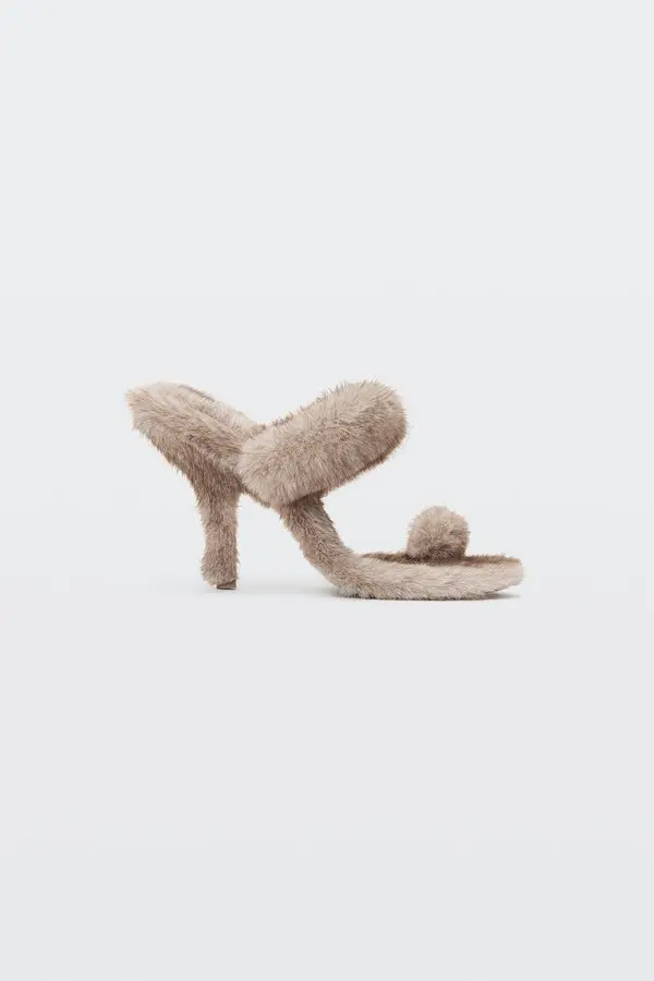 Alexander Wang Paloma 105mm Faux Fur Toe Ring Sandal