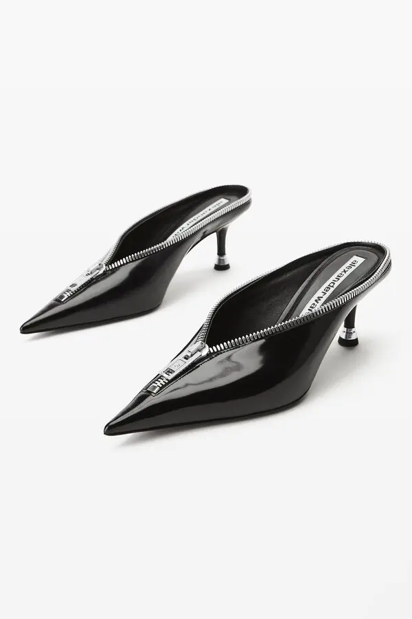 Alexander Wang Akila 65mm Zip Closed Toe Mule