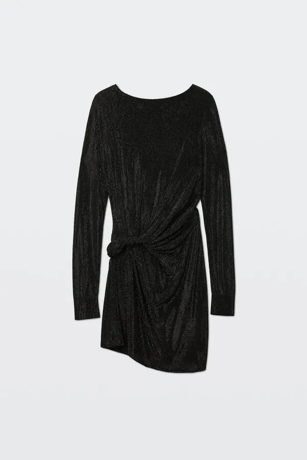 Alexander Wang Ls Boat Neck Dress W/ Twist And Hotfix