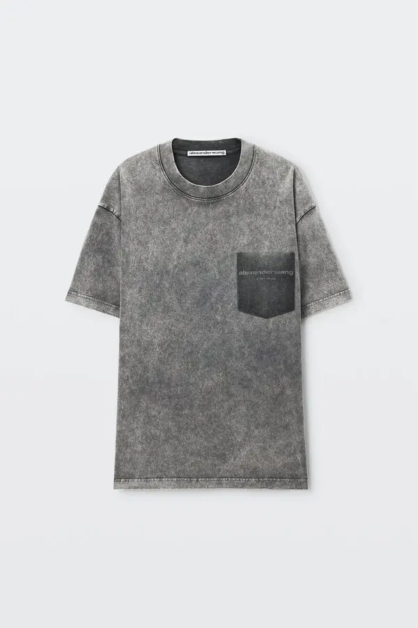 Alexander Wang Short Sleeve Tee W/ Shadow Pocket Graphic