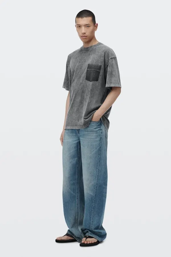 Alexander Wang Shadow Pocket Short Sleeve Tee - Washed Grey