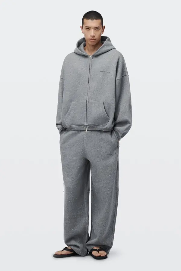 Alexander Wang Crystal Hotfix Mid-rise Sweatpant - Sidewalk