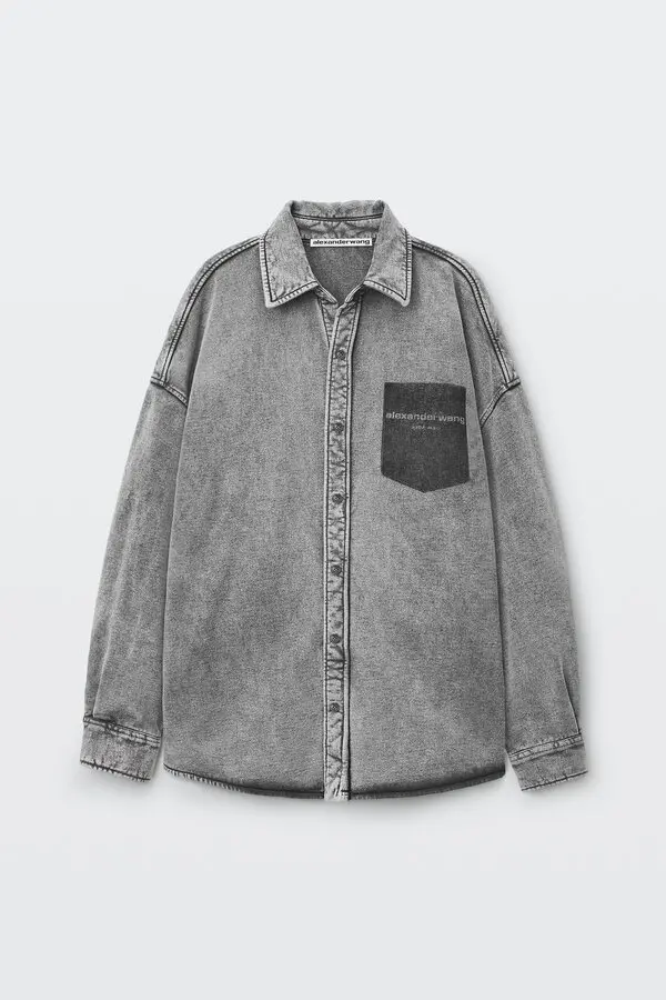 Alexander Wang Button Down Shirt W/ Shadow Pocket Graphic