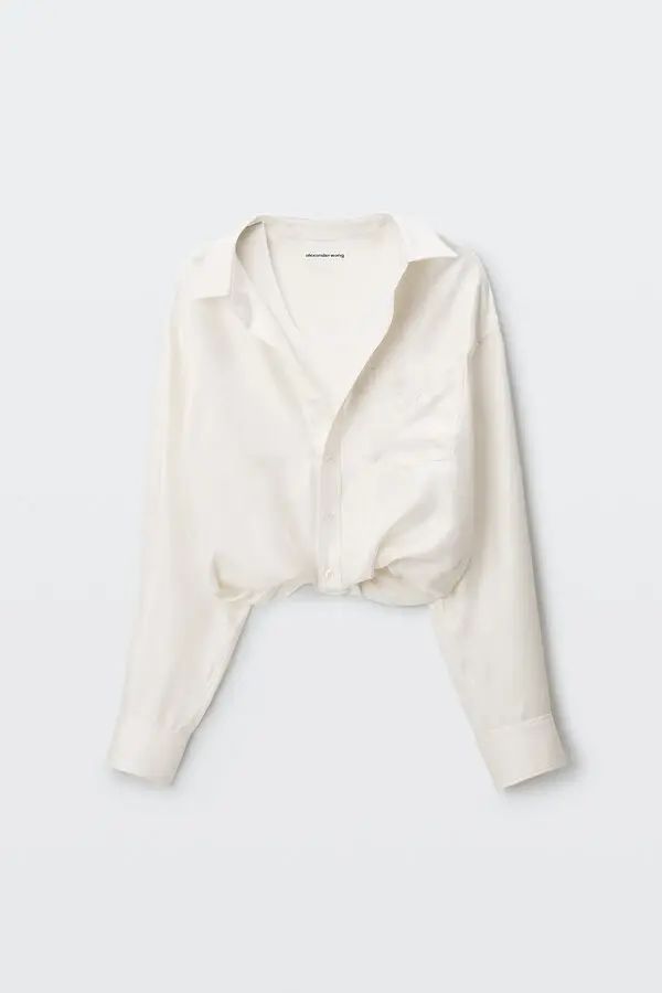 Alexander Wang Silk Layered Cami Shirt Top - Ivory
