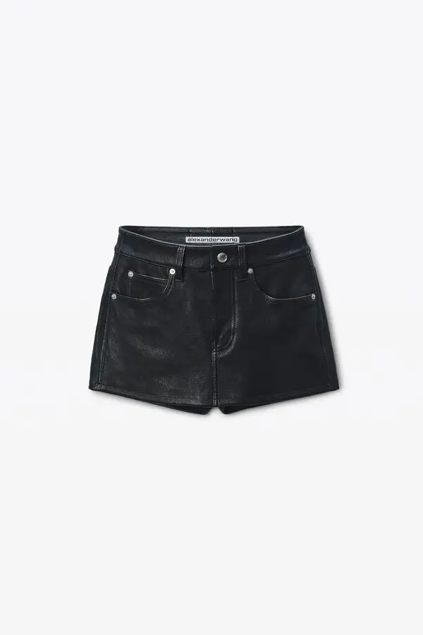 Alexander Wang Lambskin Leather Miniskort - Black